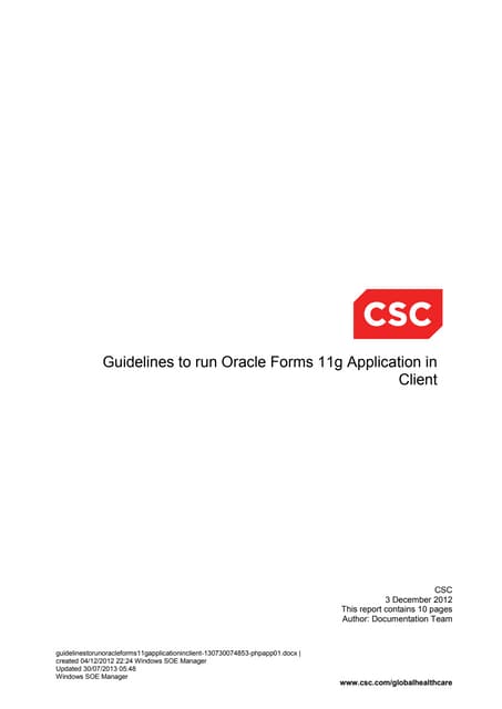 Guidelines To Run Oracle Forms 11g Application In Client Pdf 5815
