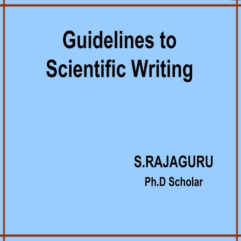 Guidelines to scientific writing | PPT
