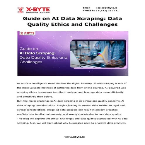 Guide on AI Data Scraping: Data Quality Ethics and Challenges | PDF