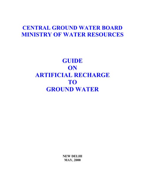 Ground Water Recharge | PPTX