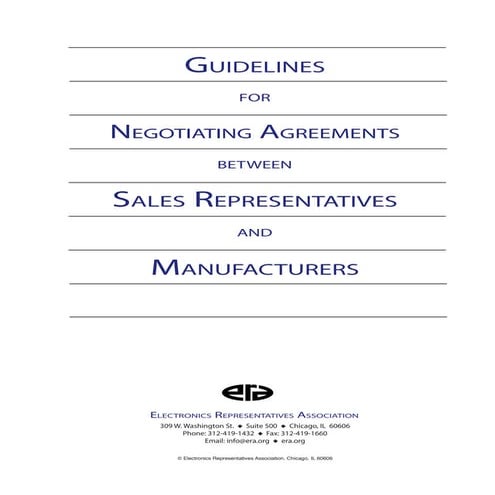 Guidelines for Negotiating Rep Agreements | PDF | Free Download