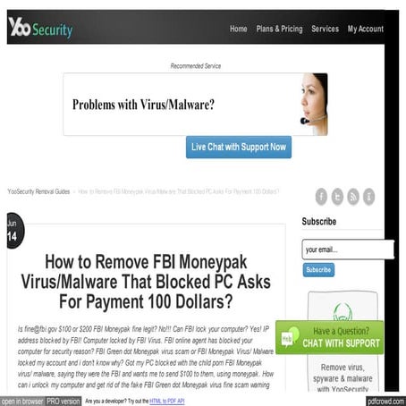 Guides yoosecurity com_how_remove_fbi_moneypak_virus_malware (1) | PPT