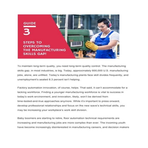 The Manufacturing Skills Gap | PDF