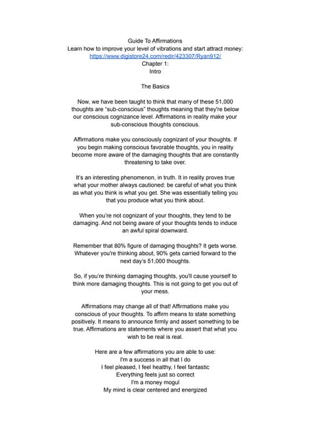 How to make Wheel of affirmation_Science of Infinite | PDF | Healthy Living