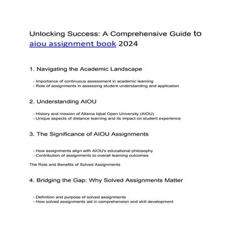 Guide to AIOU Solved Assignments autumn and spring | DOCX