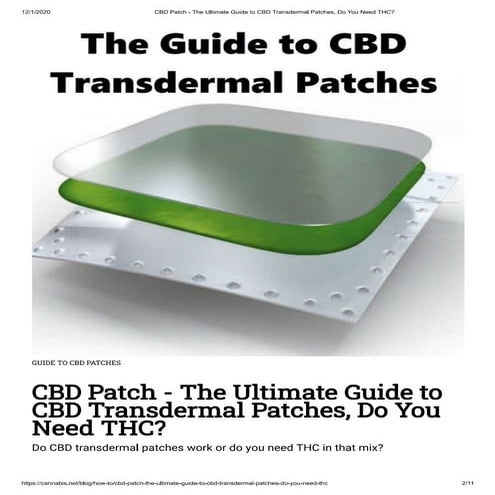 The CBD Transdermal Patches - Do They Work? | PDF