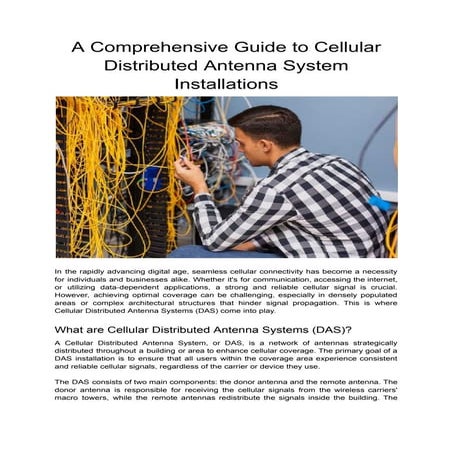 Guide to Cellular Distributed Antenna System Installations.pdf | Computer Networking | Computing