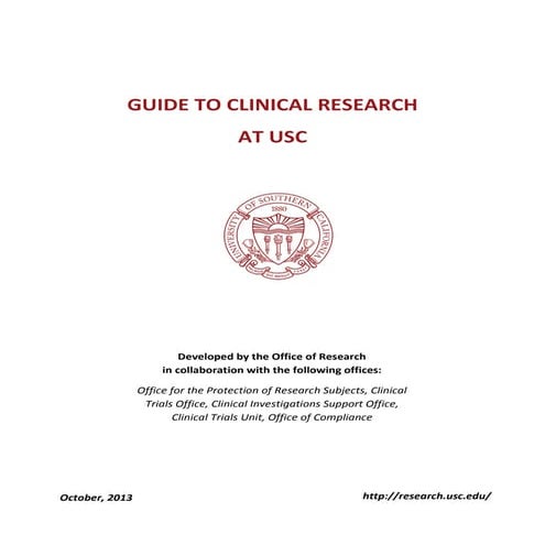 How To Do Clinical Research At USC: Resource Guide | PDF