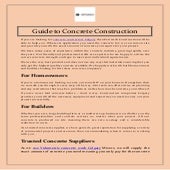 Guide to concrete construction