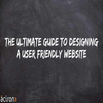 Guide to Designing a User Friendly Website | PDF