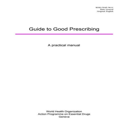 Guide to good prescribing (WHO) | PDF