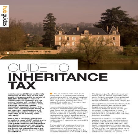 Guide to inheritance tax planning Produced by Adviser-hub. | PDF