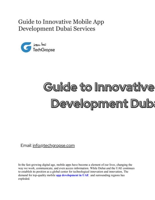 Guide To Innovative Mobile App Development Dubai Servicespdf