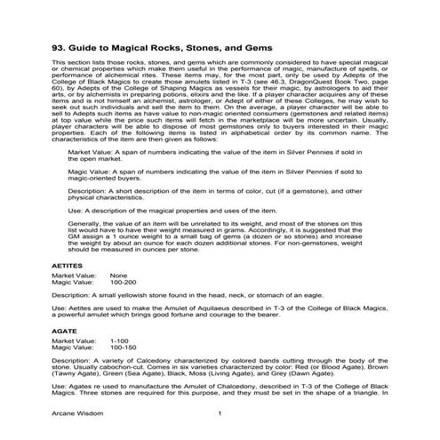 Guide to magic rocks, stones and gems | PDF