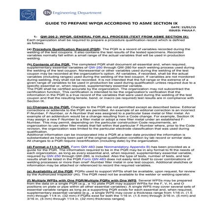 Guide to prepare_the_wpqr_-_asme_code | PDF