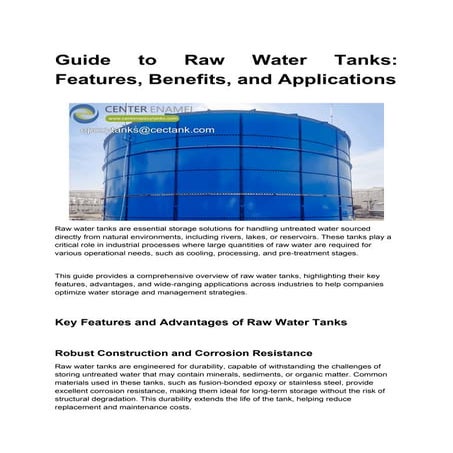 Guide to Raw Water Tanks_ Features, Benefits, and Applications.docx