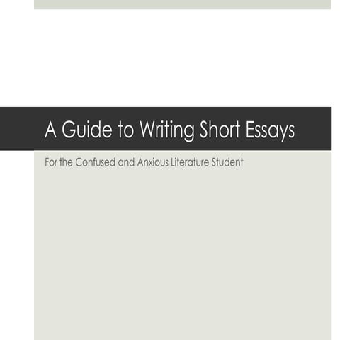 Guide To Short Essays | PPTX | Books and Literature