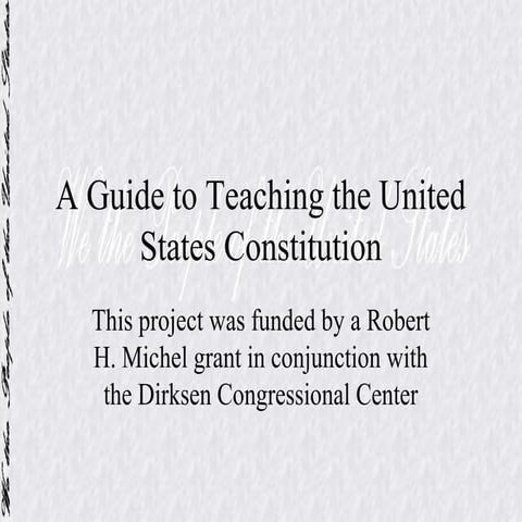 Guide to teaching the U.S. Constitution | PPT