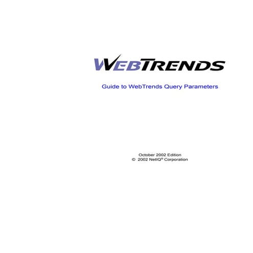 Guide to web trends query parameters | PDF | Web Development | Internet
