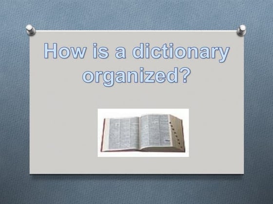 Parts of a Dictionary | PPT