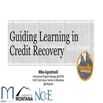Guiding Learning in Credit Recovery through Conditional Release | PPTX ...