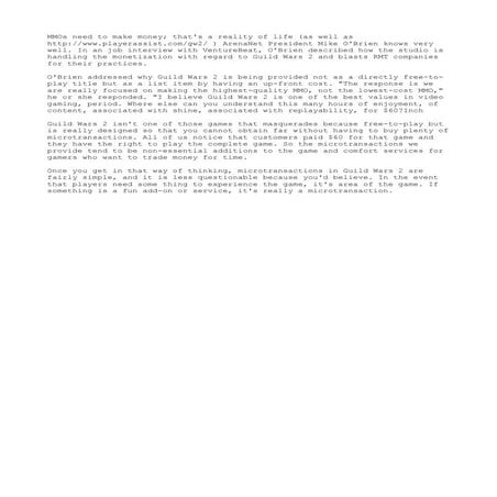 Guild wars 2 are fairly simple | TXT | MMOs | Video Game Genres