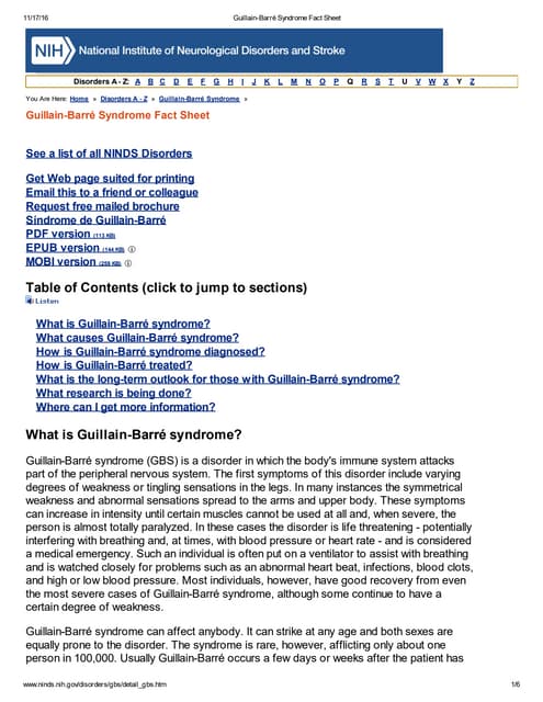 Guillain Barre syndrome (GBS) slide share | PPTX