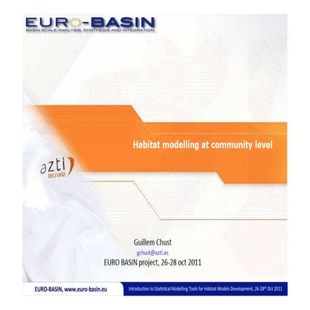 Habitat Modelling By Guillem Chust Ppt