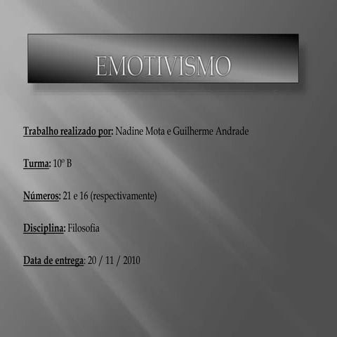 Emotivismo | PPT
