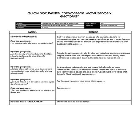 Guión documental | PDF