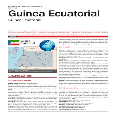 Guineaecuatorial ficha pais | PDF | South America Travel | Travel Locations