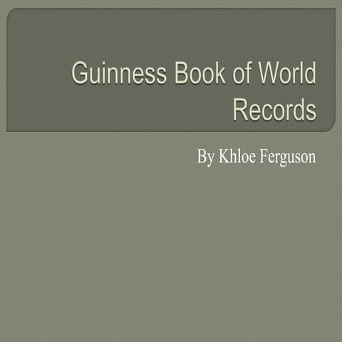Guinness book of world records | PPT