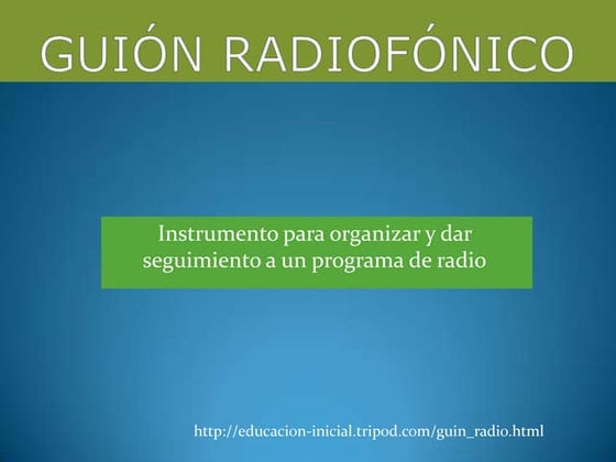 Guión de radio para la educación | PDF