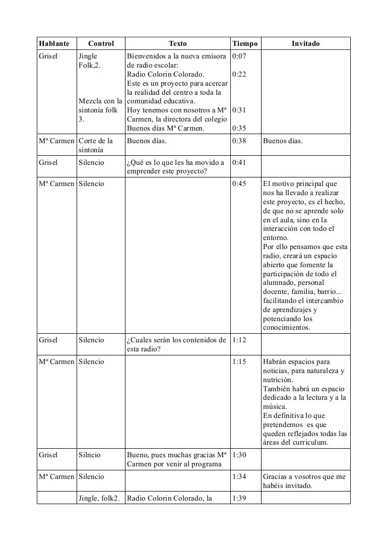 Guión radiofónico definitivo