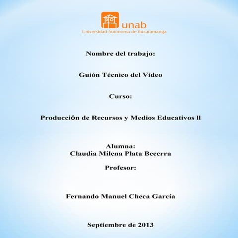 Guión técnico del video | PPT