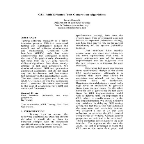 Gui Path Oriented Test Generation Algorithms Paper Pdf 