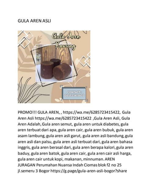 Promo gula aren | PDF
