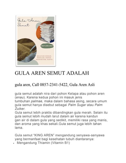 Gula aren semut adalah | PDF
