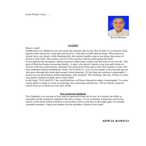 Guldasta - A Word of Faith | PDF