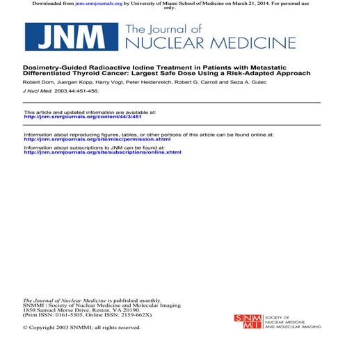 Dosimetry-guided i-131 treatment | PDF