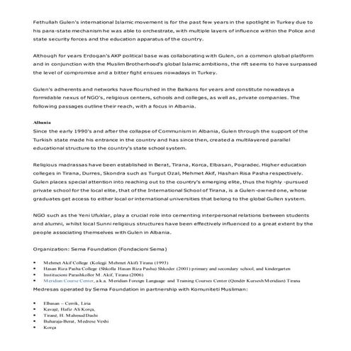 Gulen Movement in the Balkans | DOCX
