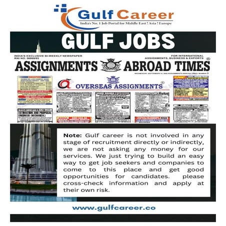 Gulf Job Vacancies Newspaper | Assignemnet Abroad Times | PDF