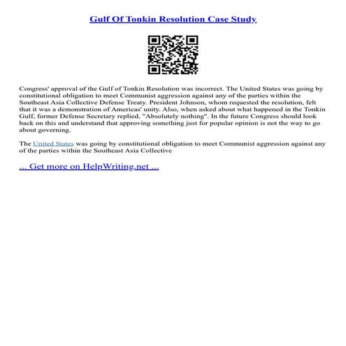 Gulf Of Tonkin Resolution Case Study | PDF