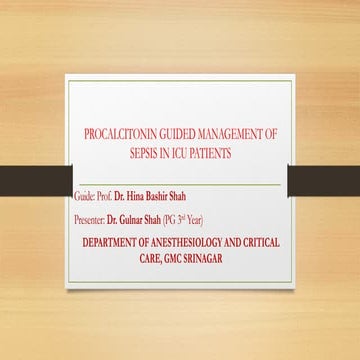 procal guided management of sepsis in ICU patients | PPT