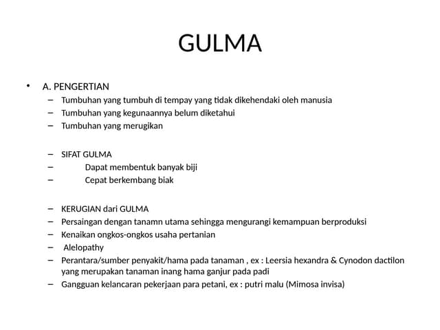 Pengendalian gulma | PPT