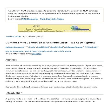 Gummy Smile Correction with Diode Laser- Two Case Reports - PMC.pdf