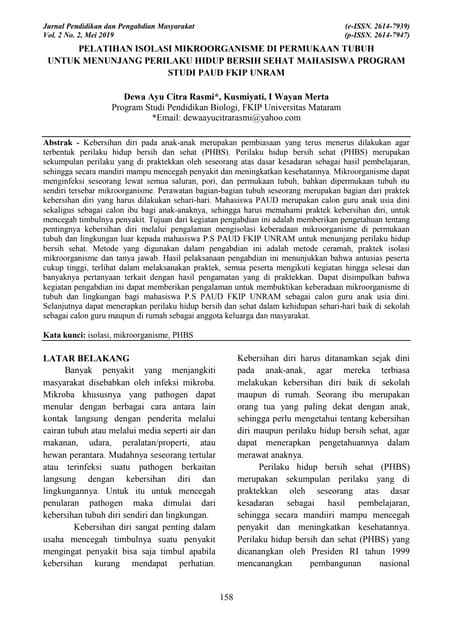 MATERI PERILAKU HIDUP BERSIH DAN SEHAT (PHBS) | PPT