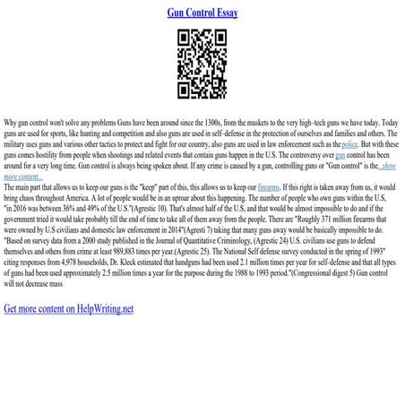 Gun Control Essay | PPT