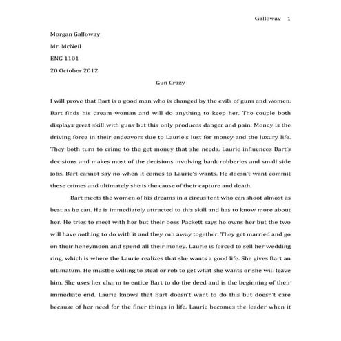 Gun crazy draft | DOCX