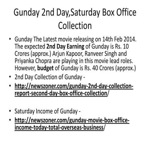 Gunday 2nd day,saturday box office collection | PPTX